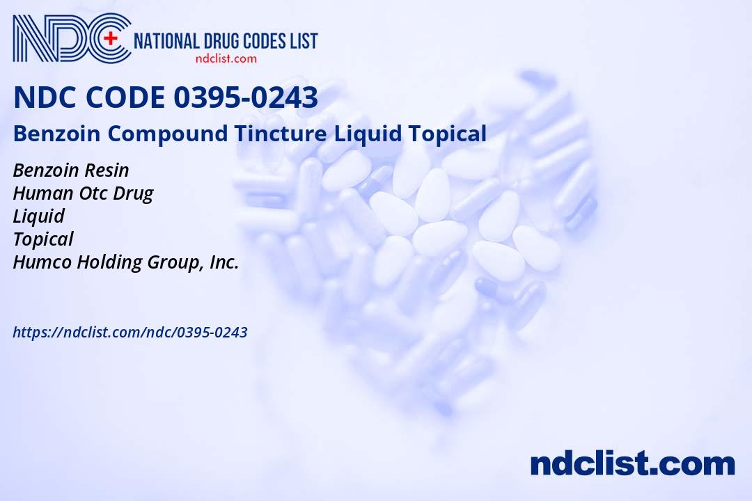 NDC 0395-0243 Benzoin Compound Tincture Liquid Topical