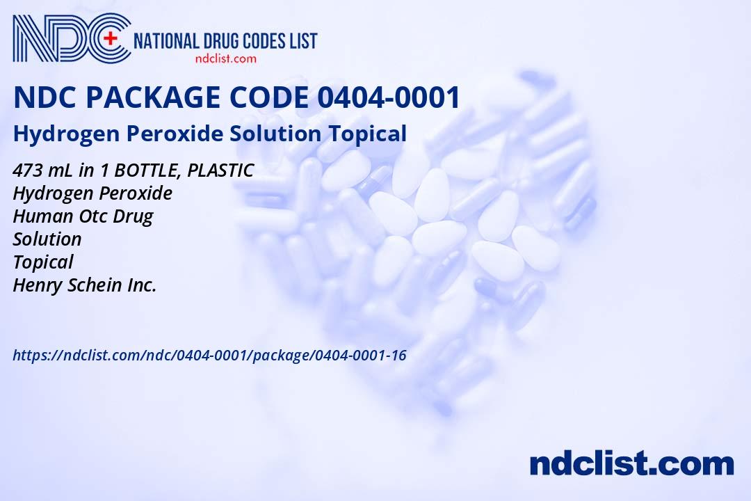 NDC Package 0404-0001-16 Hydrogen Peroxide Solution Topical