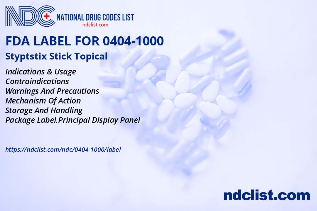 FDA Label for Styptstix Stick Topical - Indications, Usage & Precautions