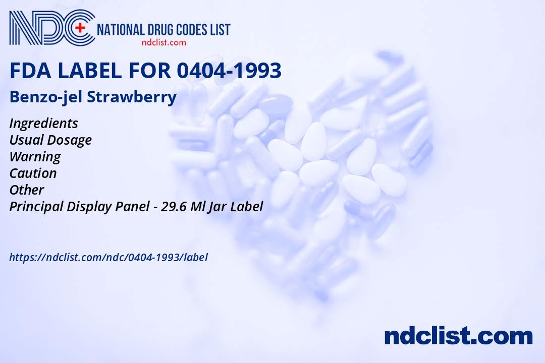 Benzo-jel- FDA Label NDC0404-1993