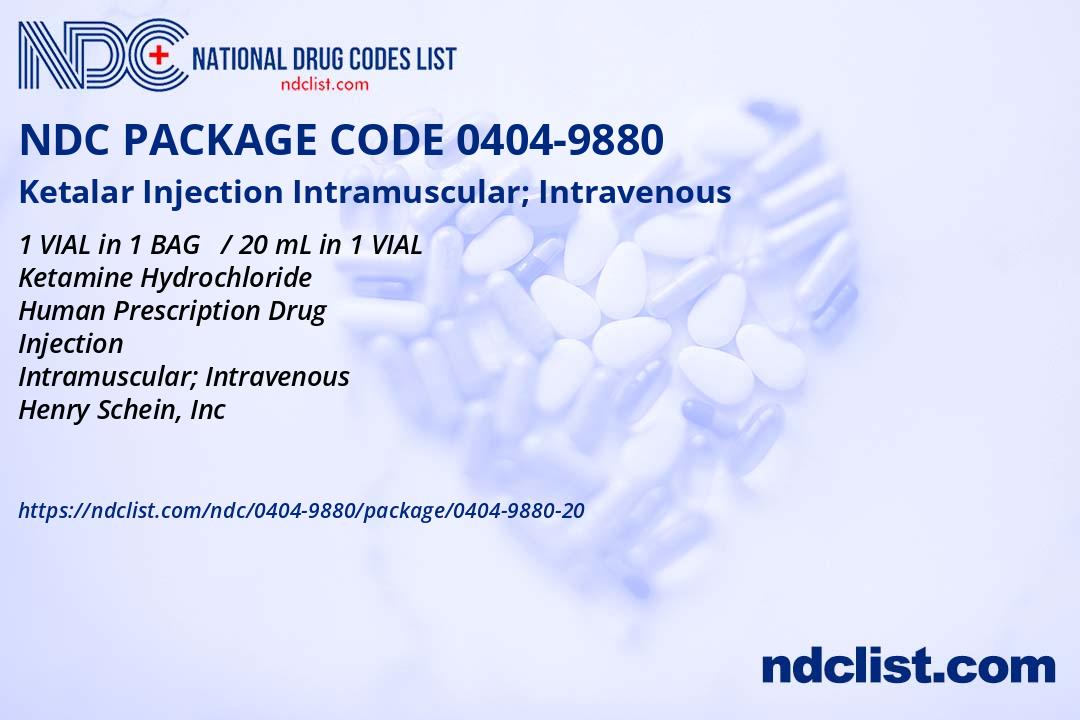 Ketalar Injection- NDC0404-9880-20