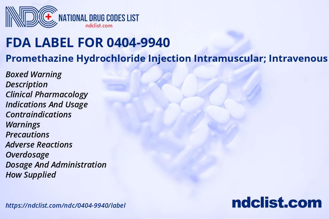 FDA Label for Promethazine Hydrochloride Injection Intramuscular ...
