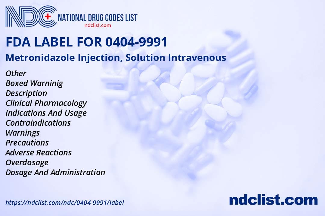 FDA Label for Metronidazole Injection, Solution Intravenous ...