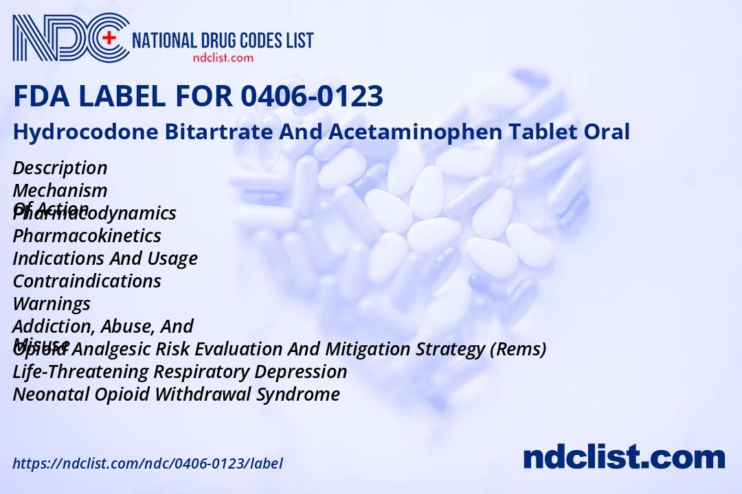 FDA Label for Hydrocodone Bitartrate And Acetaminophen Tablet Oral ...