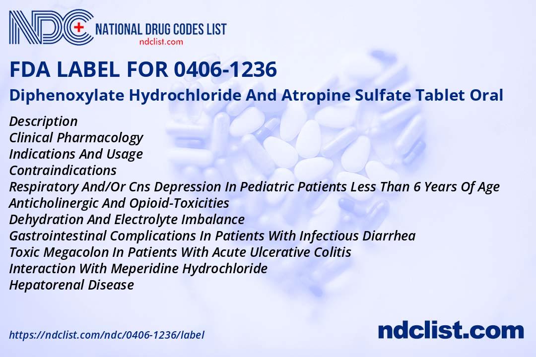 Diphenoxylate Hydrochloride And A- FDA Label NDC0406-1236