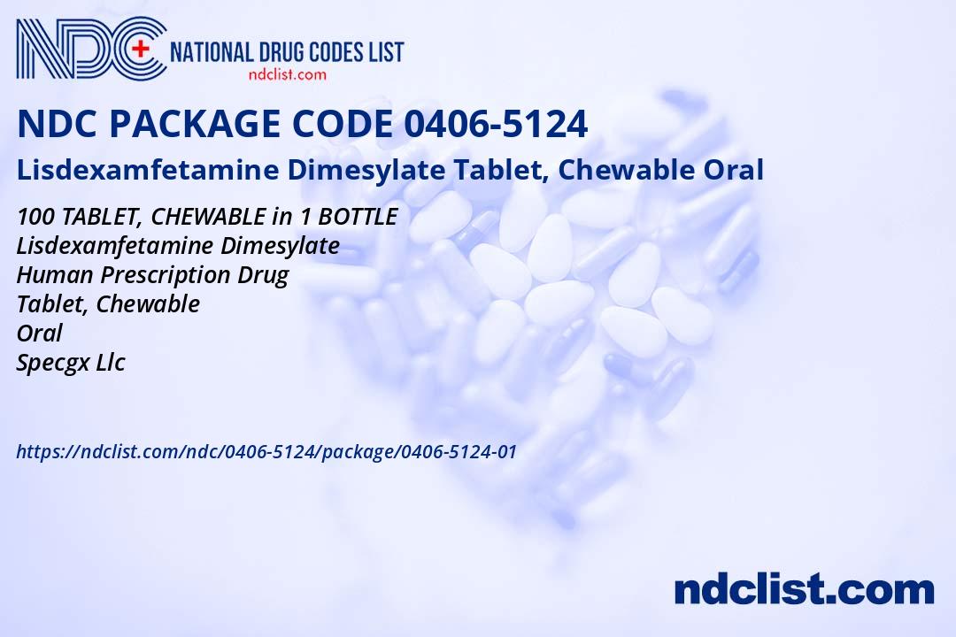 Lisdexamfetamine Dimesylate- NDC0406-5124-01