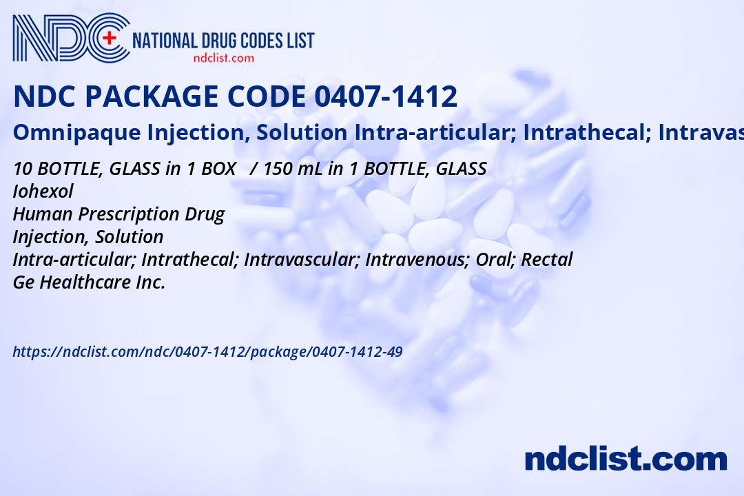Omnipaque Injection, Solution- NDC0407-1412-49