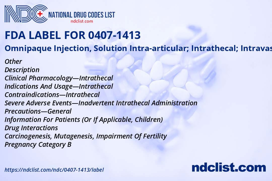 FDA Label for Omnipaque Injection, Solution Intra-articular ...