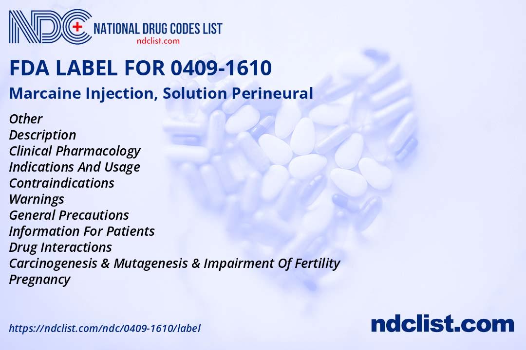 FDA Label for Marcaine Injection, Solution Perineural - Indications, Usage & Precautions
