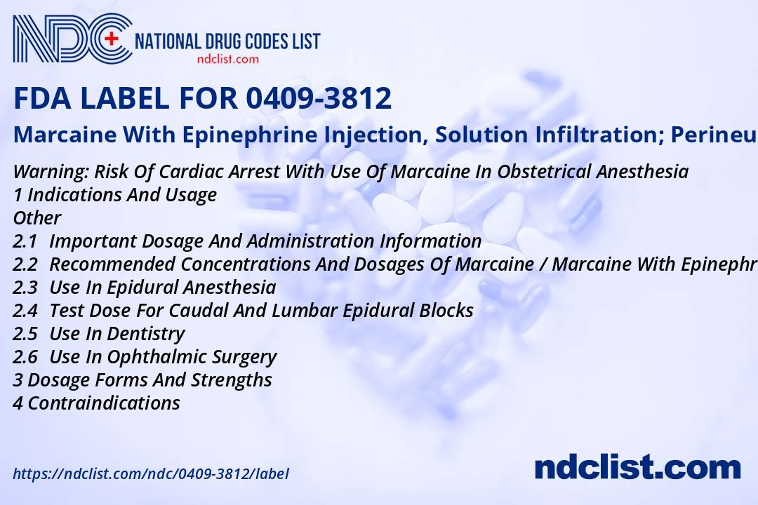 FDA Label for Marcaine With Epinephrine Injection, Solution ...