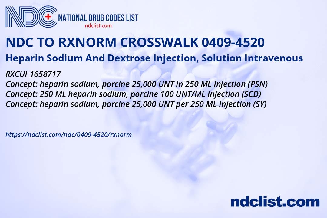 Heparin Sodium And Dextrose- RxNorm Crosswalk NDC0409-4520