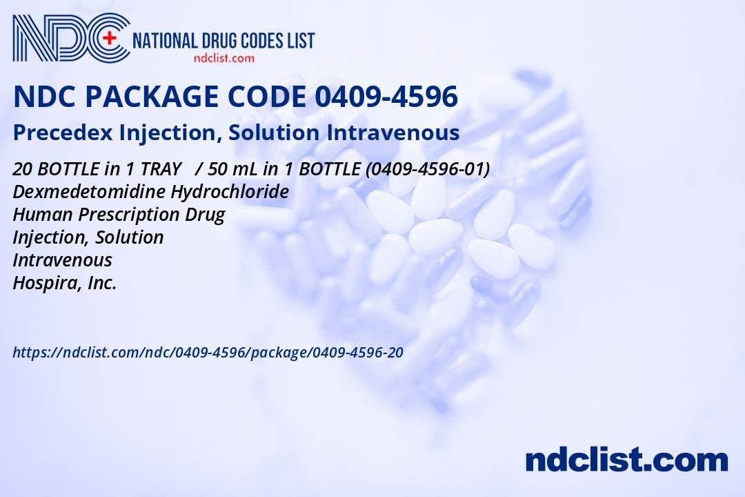 NDC Package 0409-4596-20 Precedex Injection, Solution Intravenous