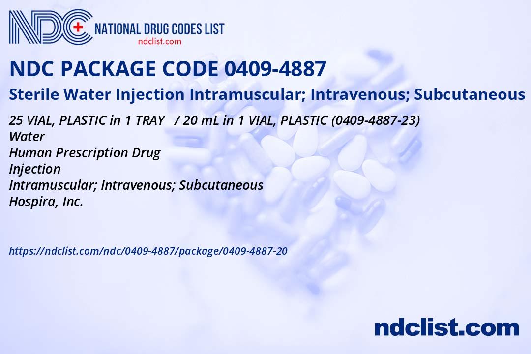 Sterile Water Injection NDC Package 0409-4887-20