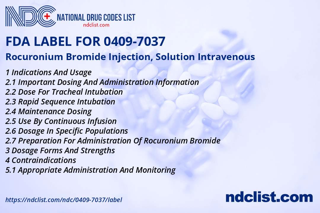 Fda Label For Rocuronium Bromide Injection Solution Intravenous