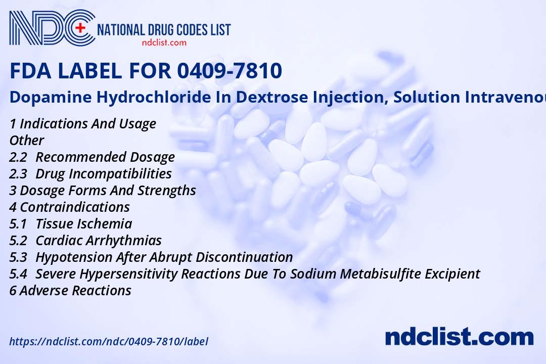 FDA Label for Dopamine Hydrochloride In Dextrose Injection, Solution ...