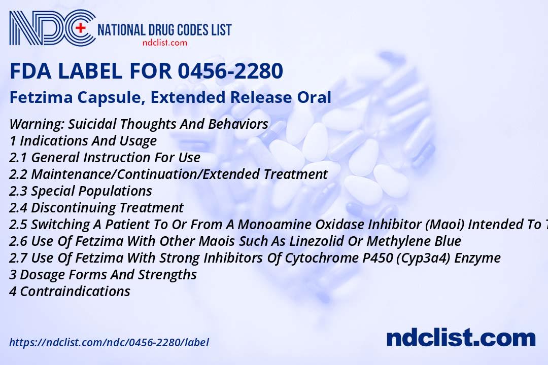 FDA Label for Fetzima Capsule, Extended Release Oral - Indications ...