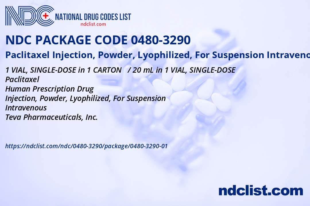 Paclitaxel NDC Package 0480-3290-01