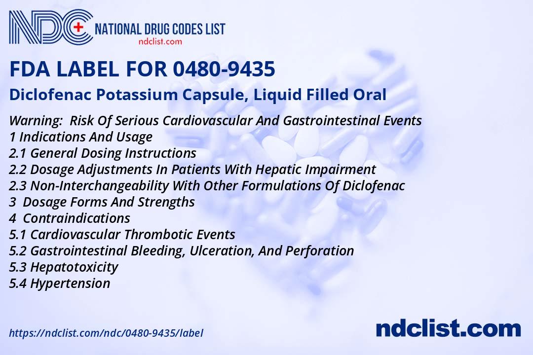 FDA Label for Diclofenac Potassium Capsule, Liquid Filled Oral ...