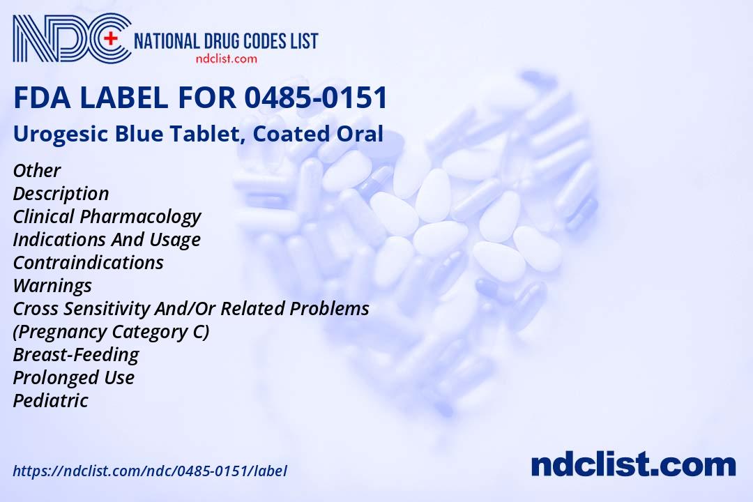 FDA Label for Urogesic Blue Tablet, Coated Oral - Indications, Usage ...
