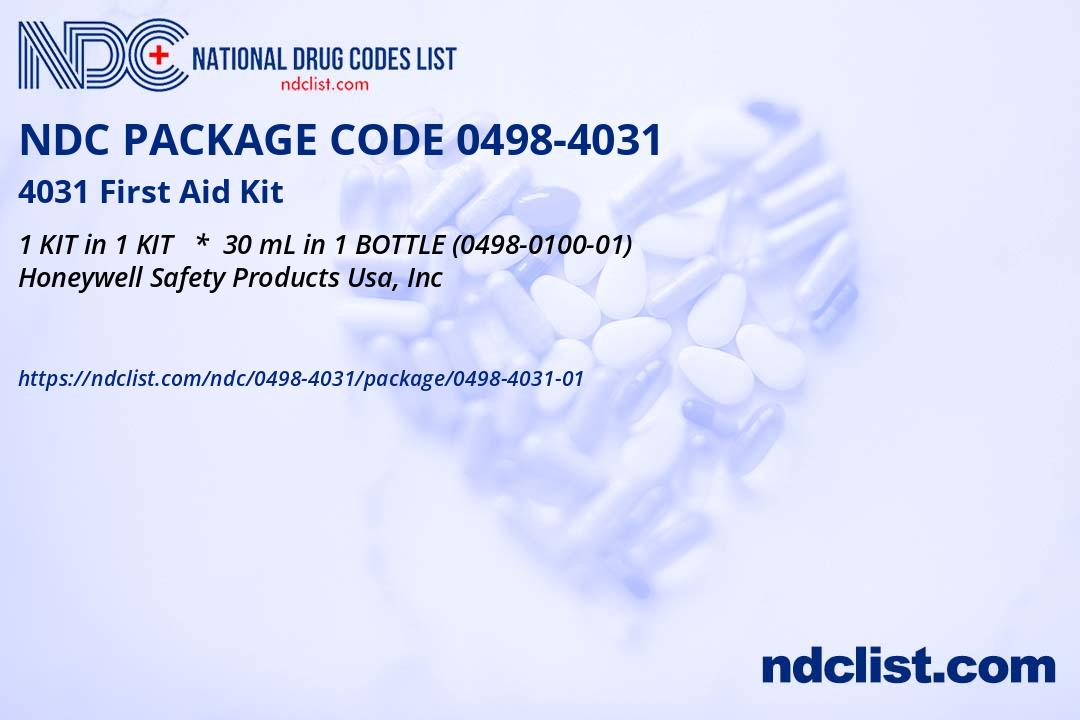 4031 First Aid Kit NDC Package 0498-4031-01