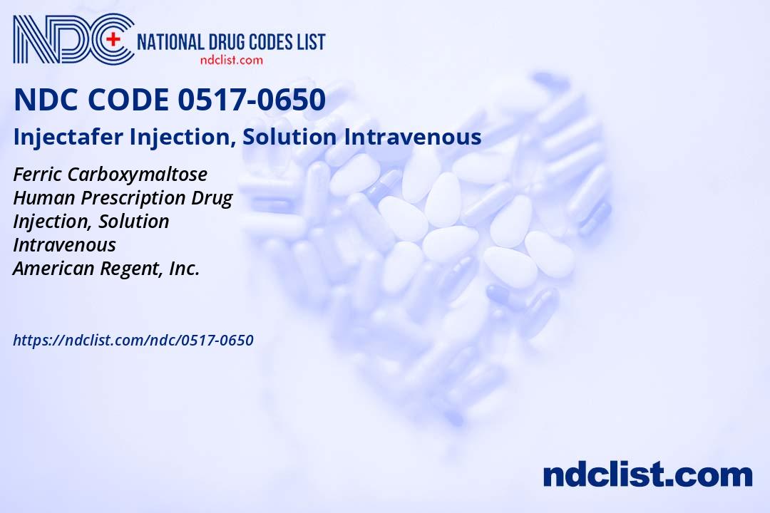 NDC 0517-0650 Injectafer Injection, Solution Intravenous