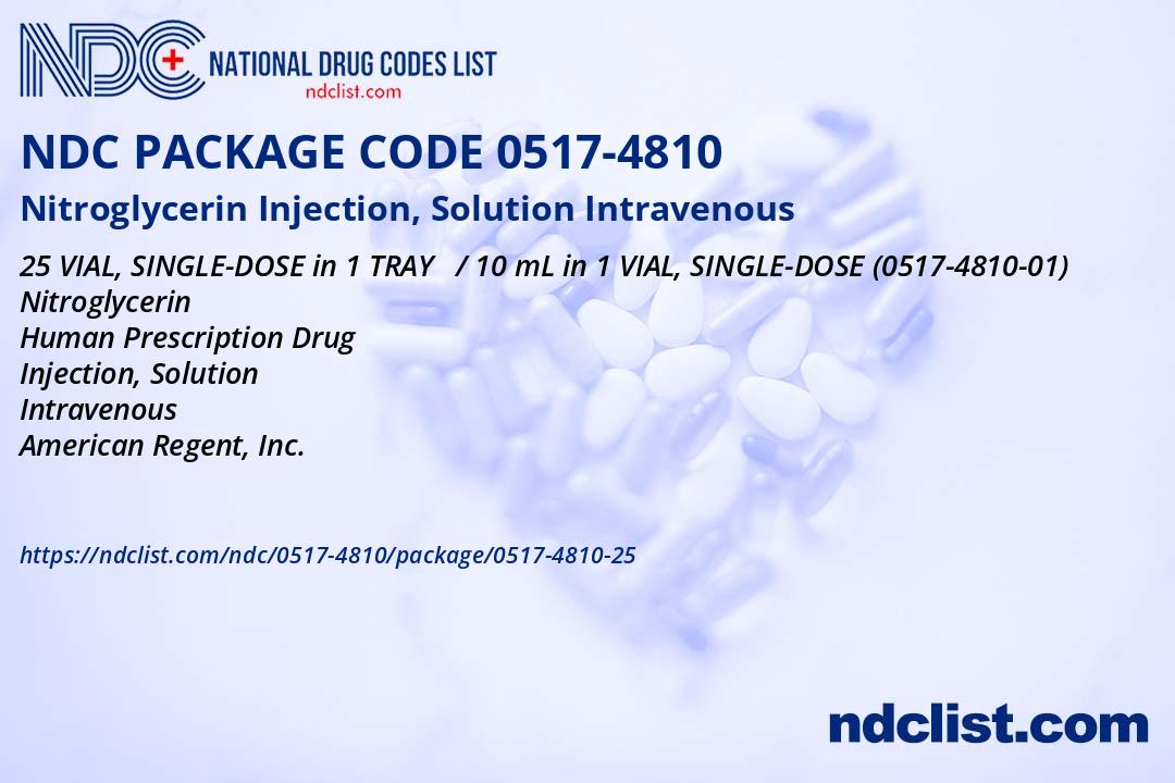 Nitroglycerin Injection, Solution- NDC0517-4810-25