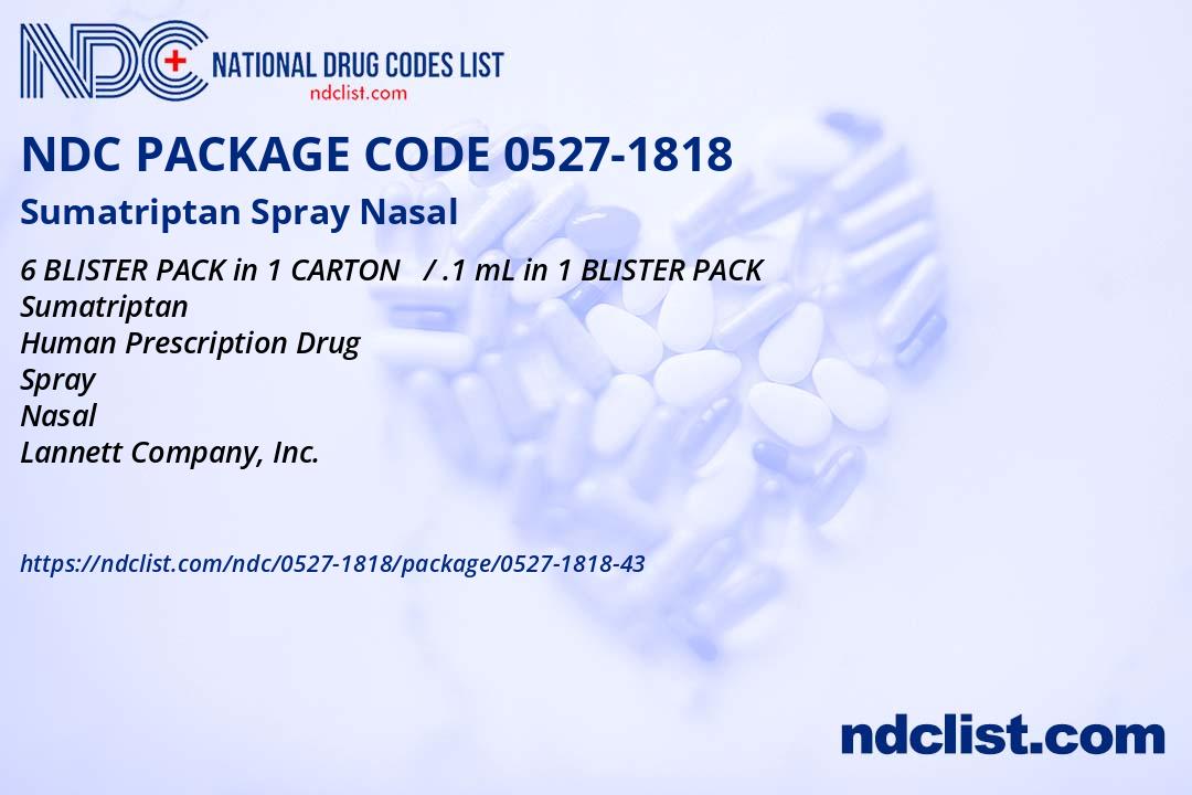 NDC Package 0527-1818-43 Sumatriptan Spray Nasal