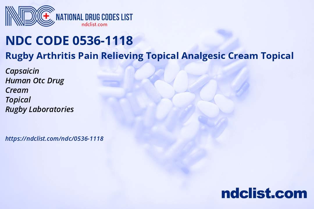 Rugby Arthritis Pain Relieving Cream NDC 0536-1118