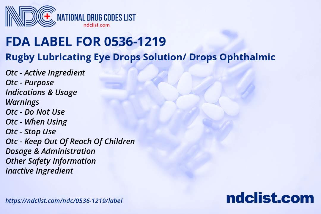 FDA Label for Rugby Lubricating Eye Drops - Indications, Usage ...