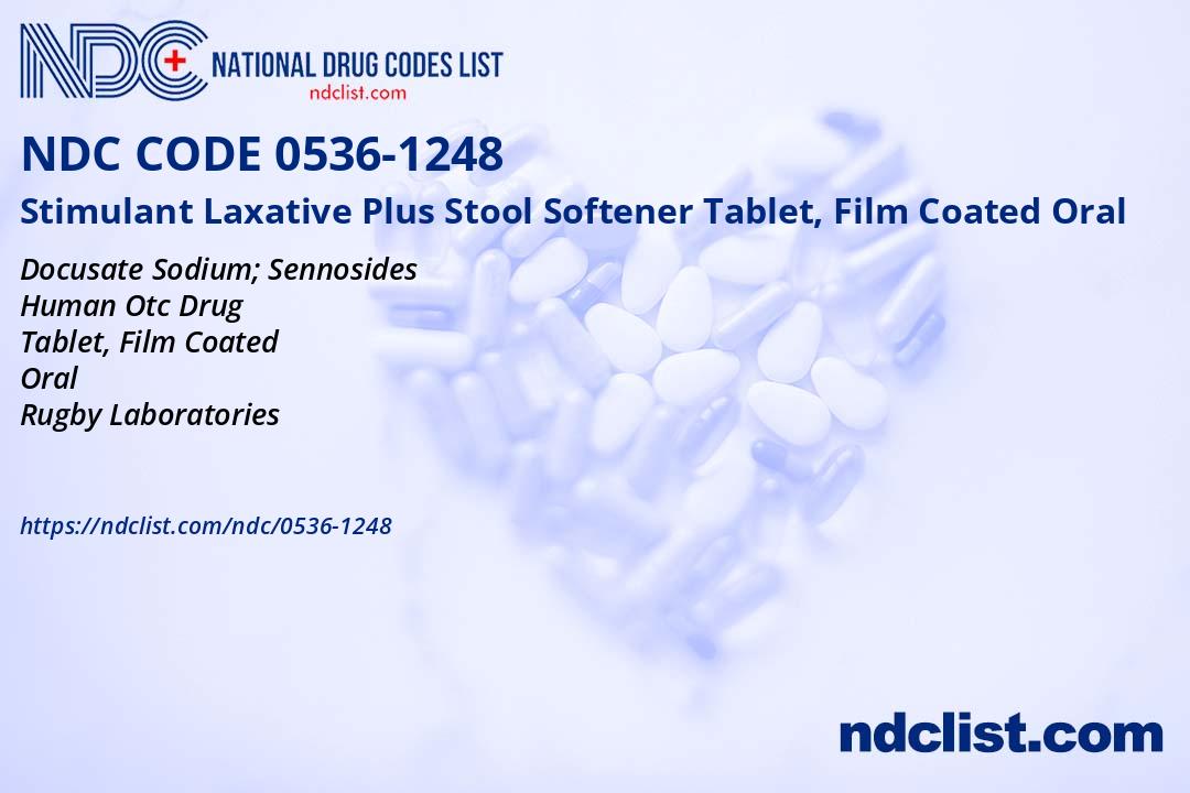NDC 0536-1248 Stimulant Laxative Plus Stool Softener Tablet, Film ...