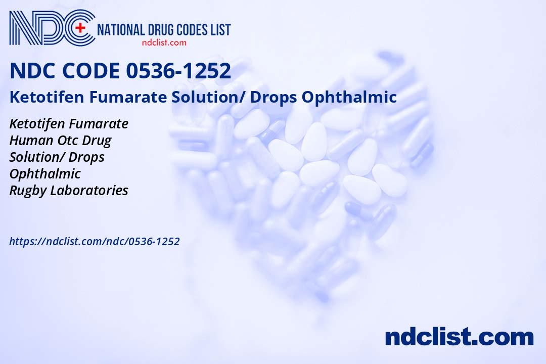 NDC 0536-1252 Ketotifen Fumarate Solution/ Drops Ophthalmic