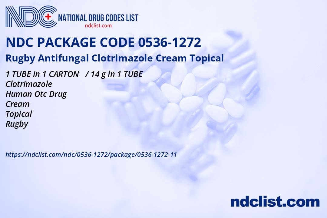 NDC Package 0536-1272-11 Rugby Antifungal Clotrimazole Cream Topical