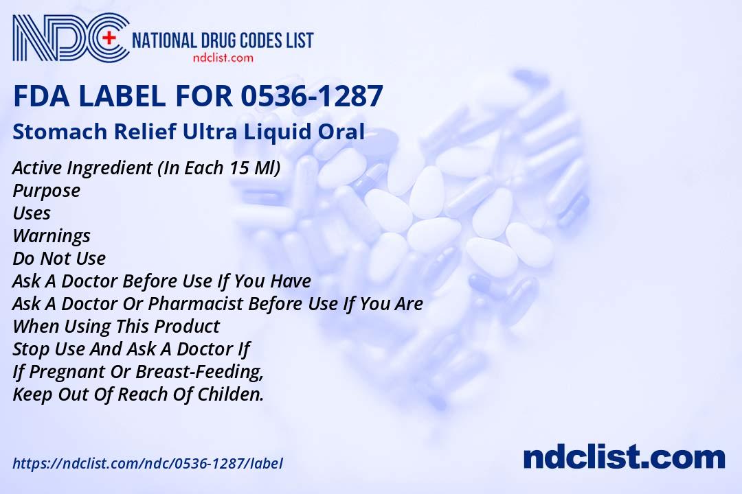 Stomach Relief Liquid- FDA Label NDC0536-1287