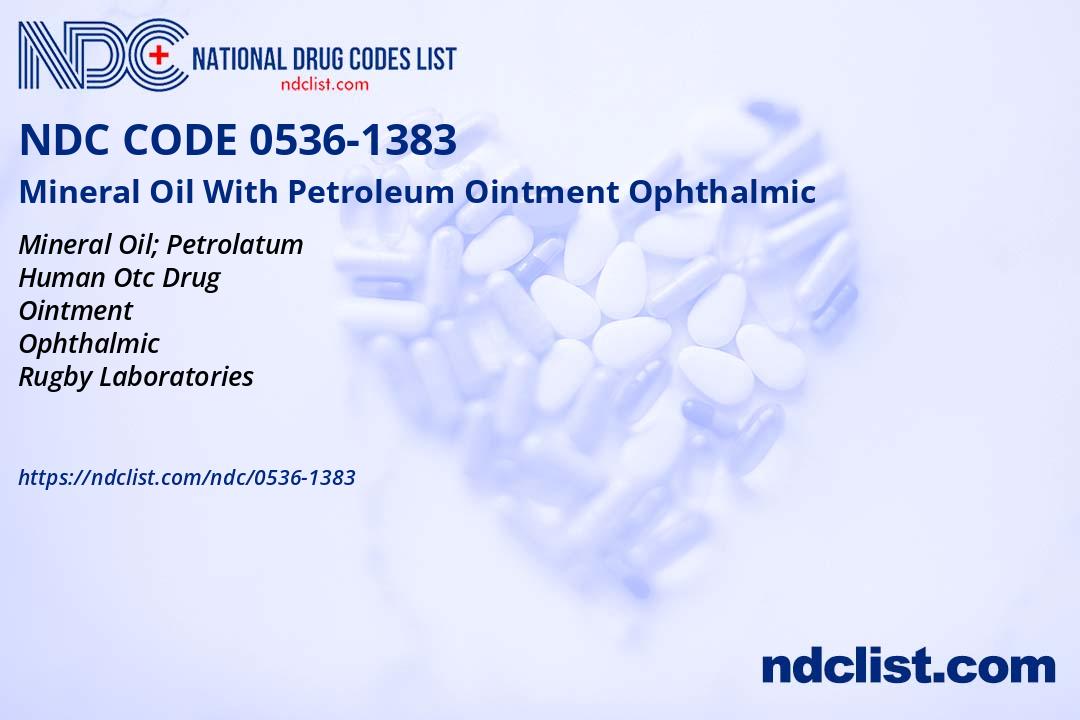 NDC 0536-1383 Mineral Oil With Petroleum Ointment Ophthalmic