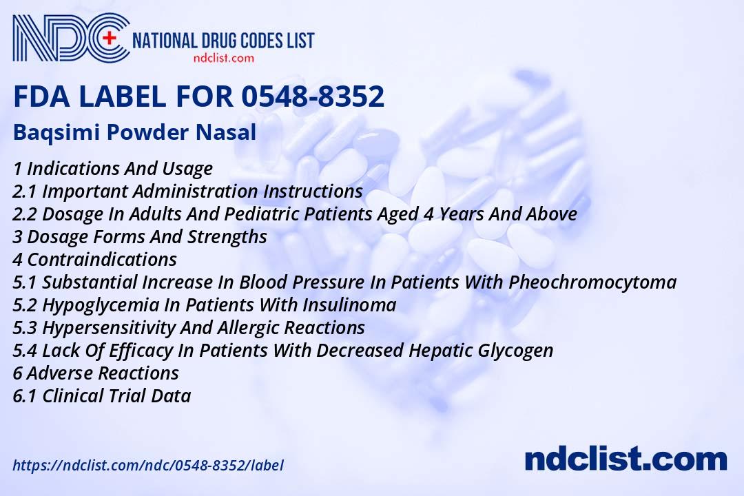 FDA Label for Baqsimi Powder Nasal - Indications, Usage & Precautions