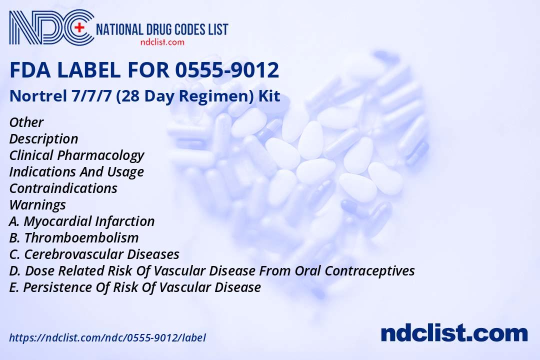 FDA Label for Nortrel 7/7/7 (28 Day Regimen) Kit - Indications, Usage ...