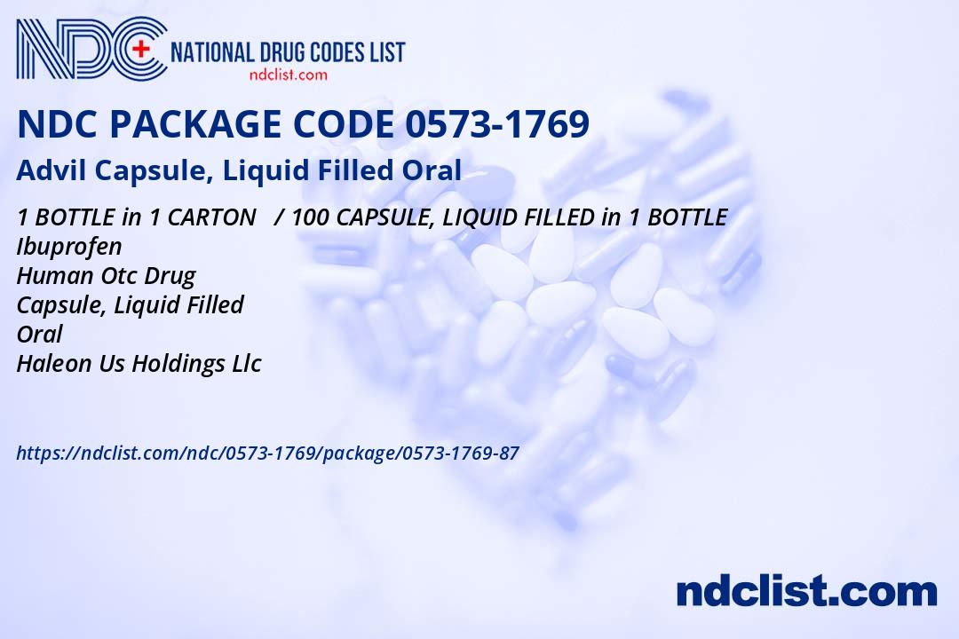 Advil Capsule, Liquid Filled- NDC0573-1769-87