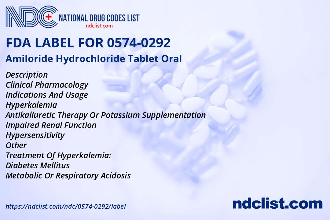 FDA Label for Amiloride Hydrochloride Tablet Oral - Indications, Usage ...