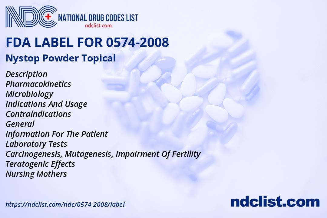 FDA Label for Nystop Powder Topical - Indications, Usage & Precautions