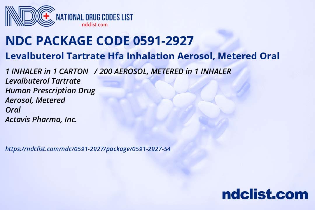 NDC Package 0591-2927-54 Levalbuterol Tartrate Hfa Inhalation Aerosol ...