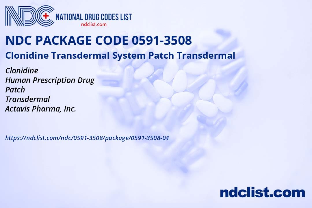 Clonidine Transdermal System Patch- NDC0591-3508-04