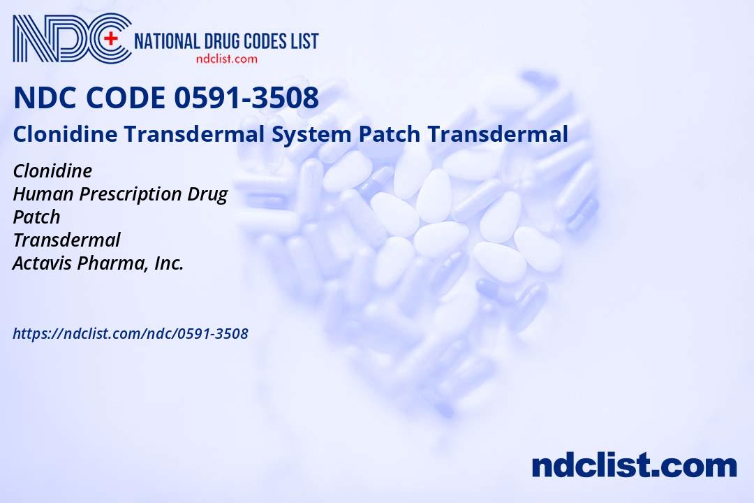 NDC 0591-3508 Clonidine Transdermal System Patch Transdermal
