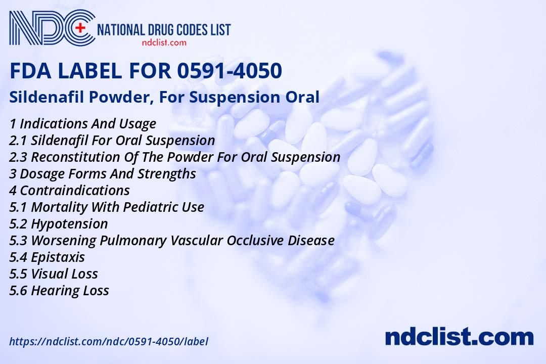 FDA Label for Sildenafil Powder, For Suspension Oral - Indications ...