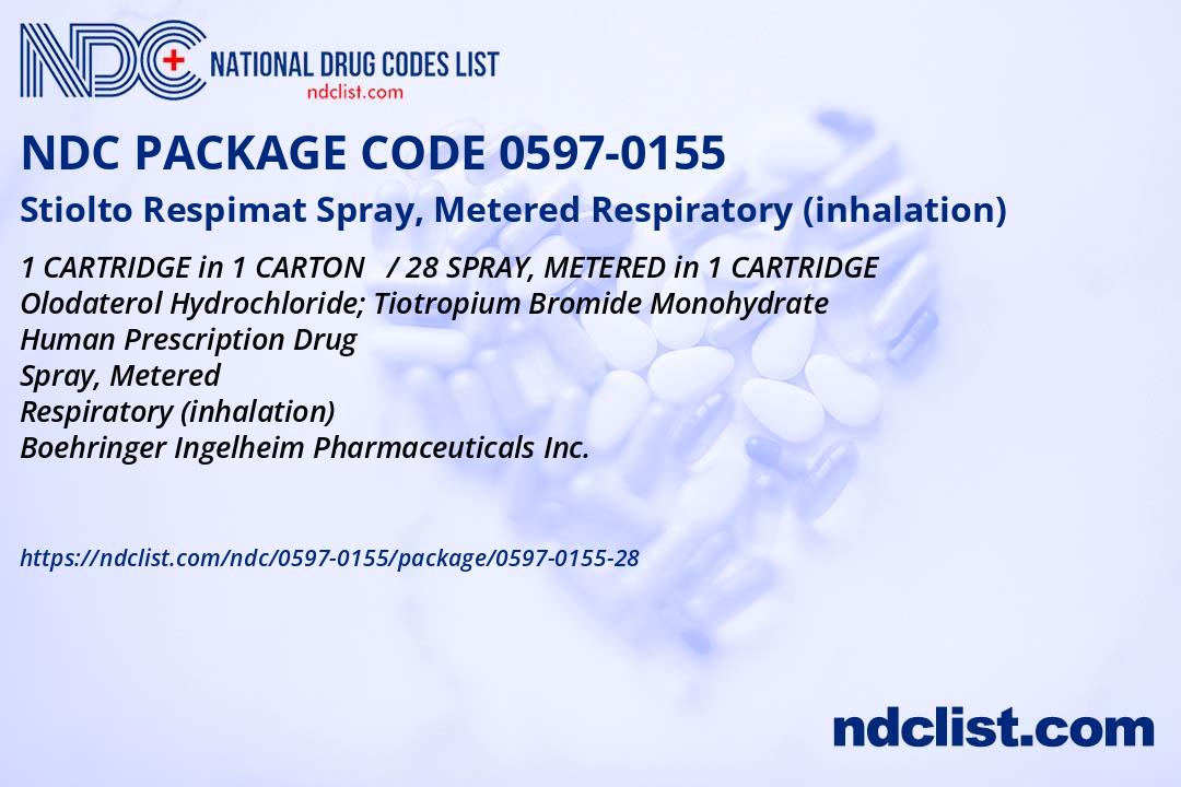 Stiolto Respimat Spray, Metered NDC Package 0597-0155-28
