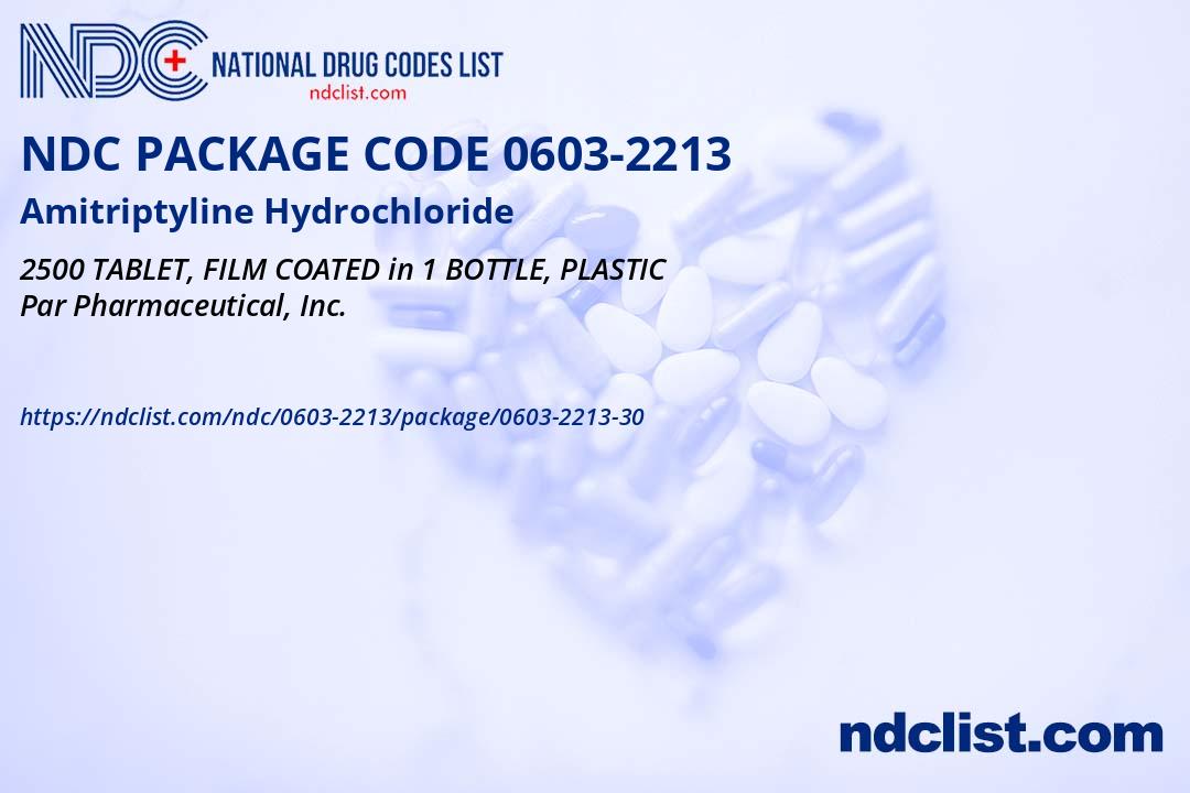 NDC Package 0603-2213-30 Amitriptyline Hydrochloride