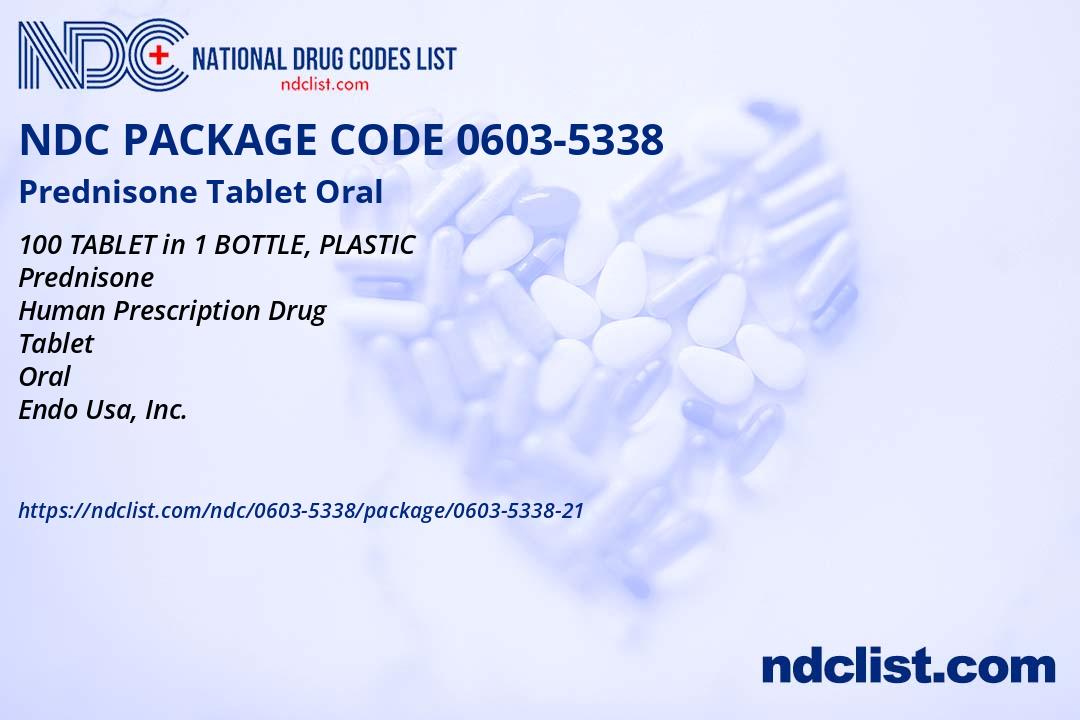 NDC Package 0603-5338-21 Prednisone Tablet Oral