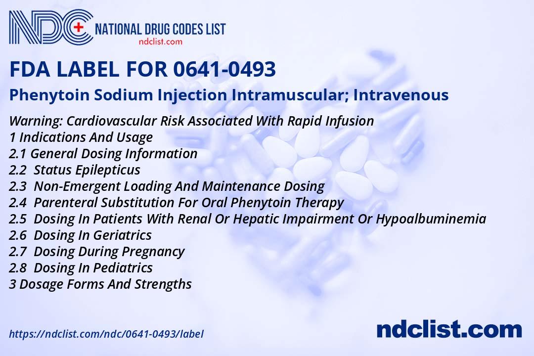 Phenytoin Sodium Injection FDA Label - NDC 0641-0493
