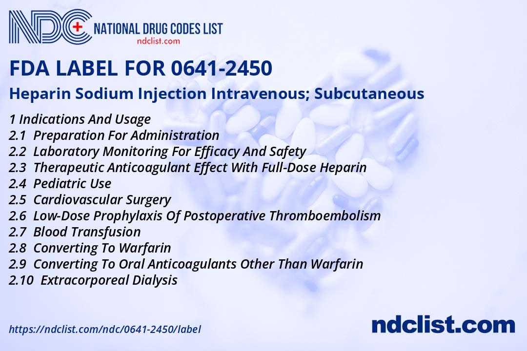 FDA Label for Heparin Sodium Injection Intravenous; Subcutaneous ...