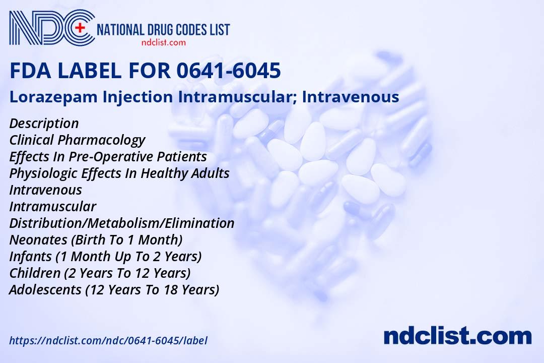 FDA Label for Lorazepam Injection Intramuscular; Intravenous ...