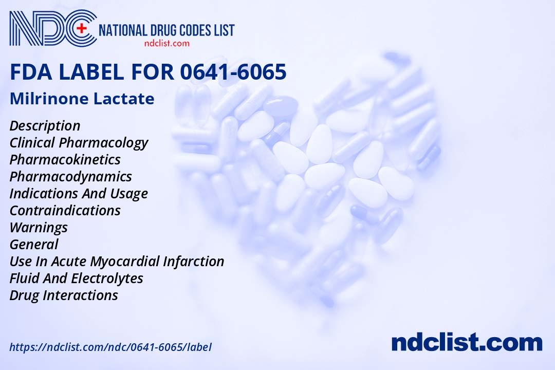 FDA Label for Milrinone Lactate - Indications, Usage & Precautions